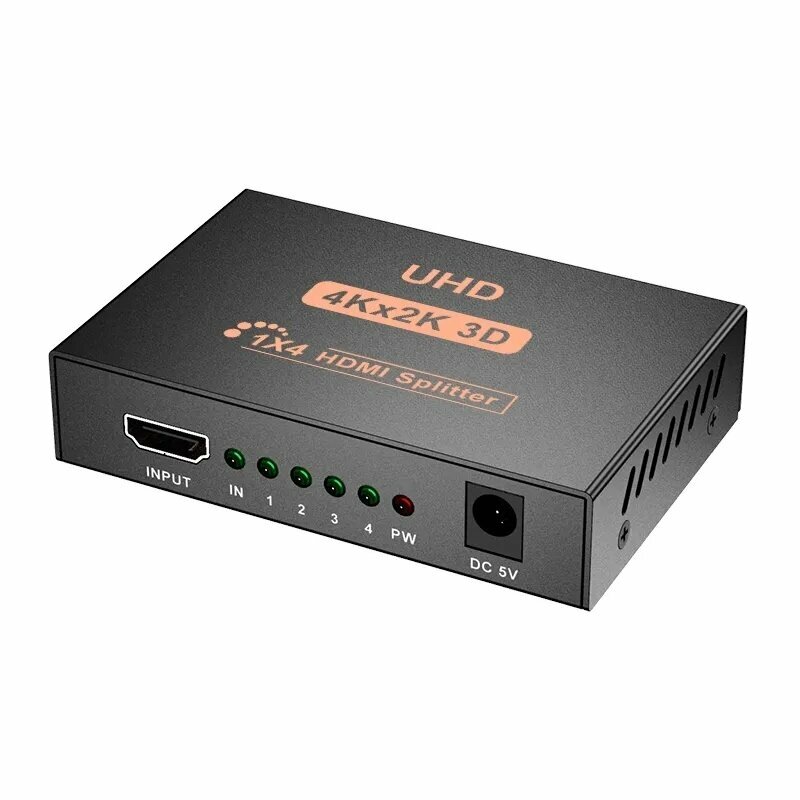 Разветвитель HDMI 4K 1X4 с 1 портом на 4 дисплея HDMI Дублирующий/зеркальный разветвитель с питанием от USB для PS5 (от одного до четырех выходов)