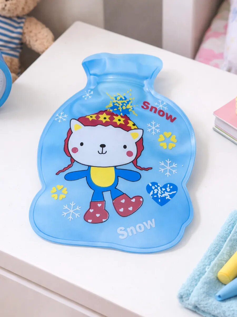 Многоразовая детская ПВХ грелка водяная 14,5 х 10,5 см Кот Snow