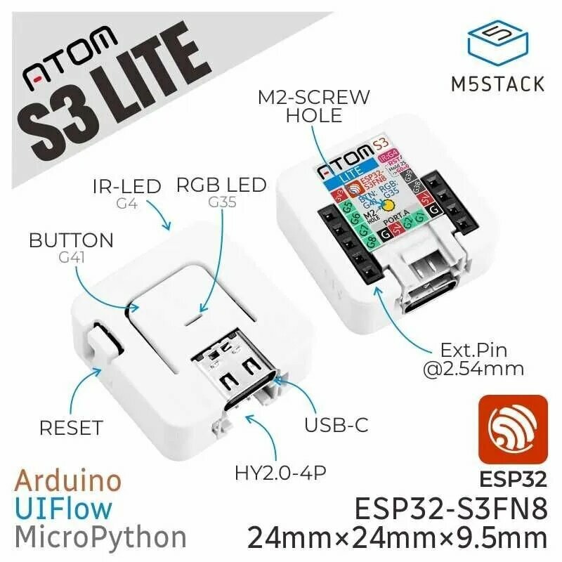 M5Stack AtomS3 Lite ESP32-S3 встроенное умное оборудование для умного дома