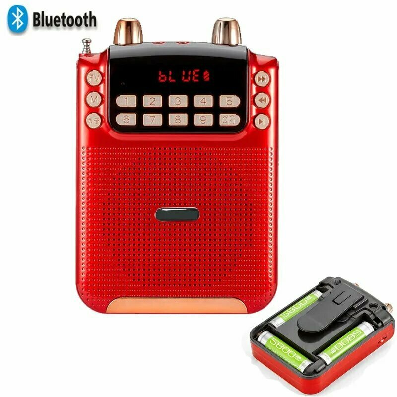 10 Вт Bluetooth 18650 Аккумулятор FM-радио для пожилых людей Подарочный громкоговоритель Рекордер Гид-экскурсовод Кинотеатр TF Карта MP3-плеер