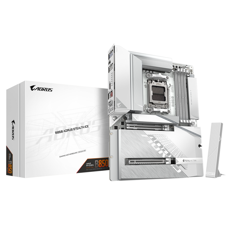 Материнская плата B850 A STEALTH ICE, поддержка AMD Ryzen 7000/8000/9000, DDR5