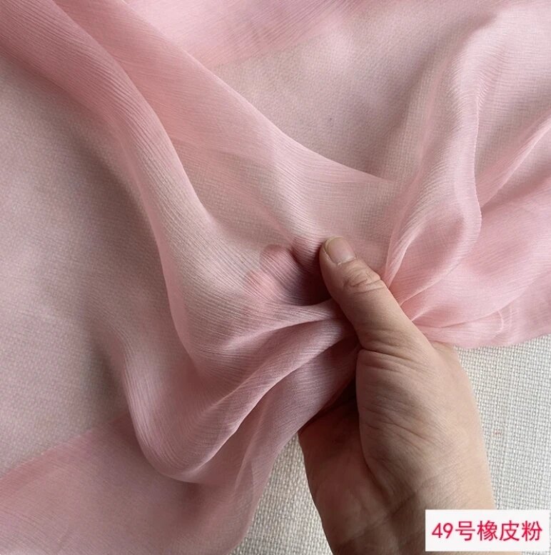 Шелковая ткань жоржета 100% шелк Розовый, 49