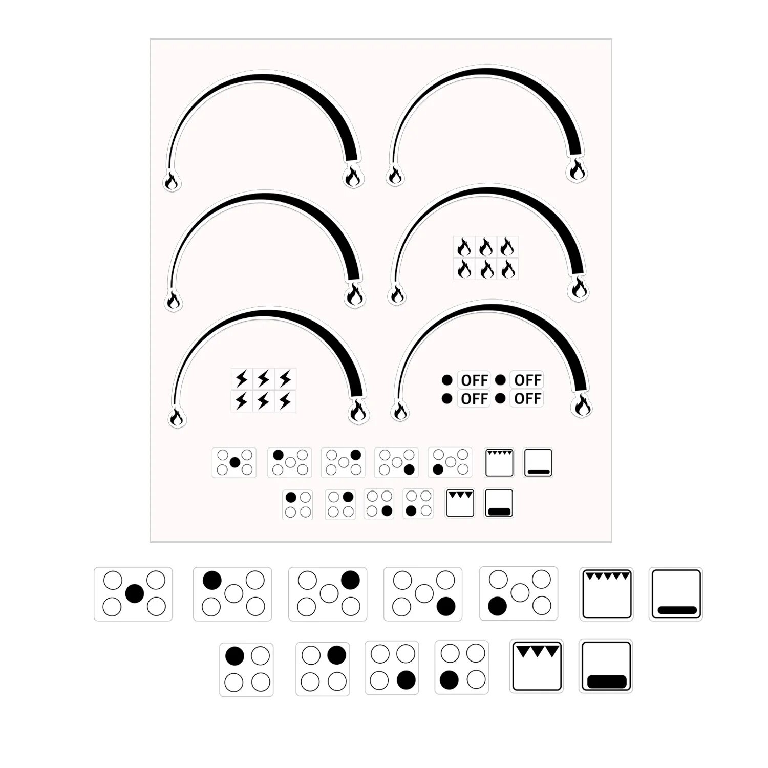 Набор колец индикаторов пламени Wootile черный