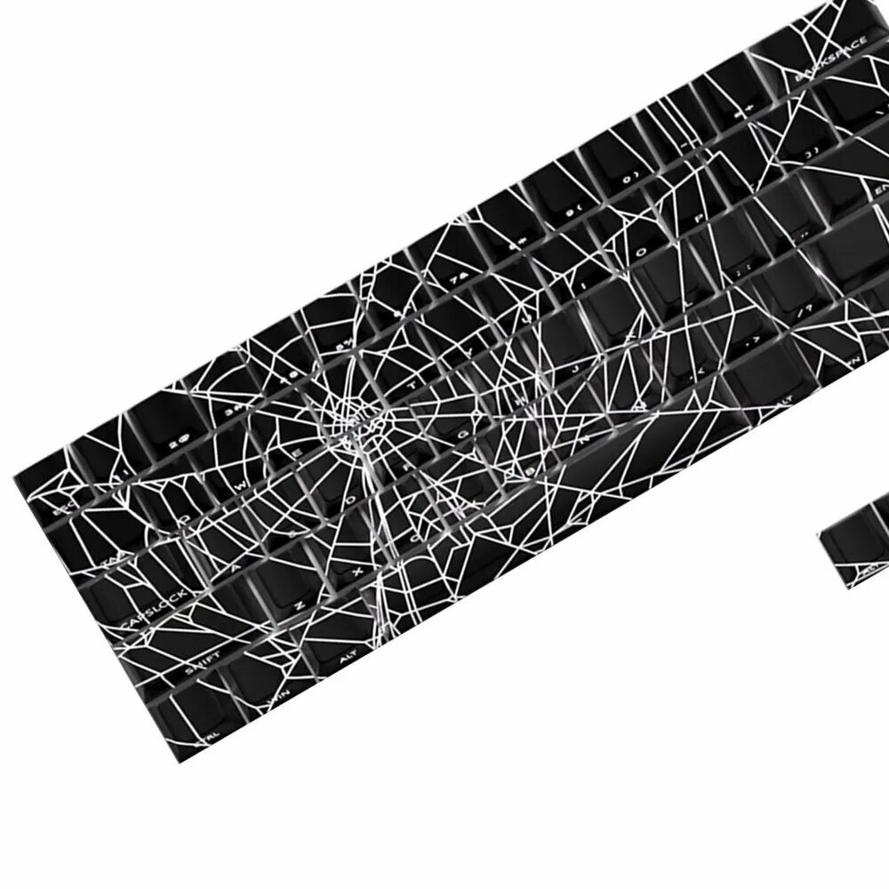 74 клавиши, прозрачная крышка для ключей с гравировкой в виде паутины сбоку