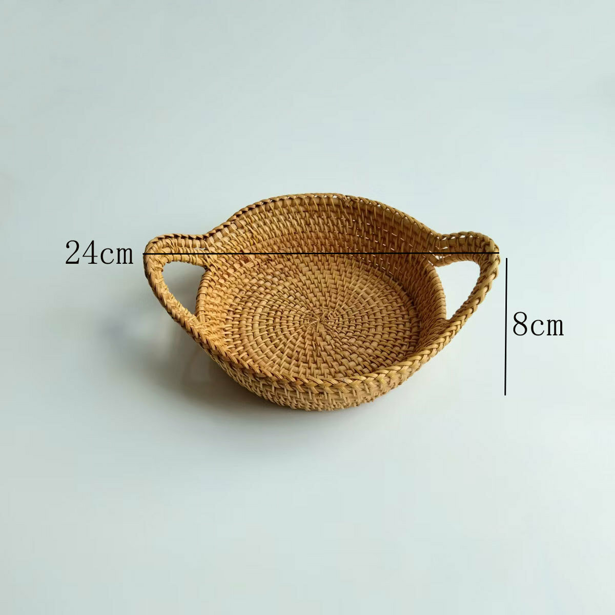 Оптовая продажа вьетнамских ротанговых корзин для хранения, круглая большая фруктовая тарелка, закуски, выпечка, маленькая корзина, коллекция мелких предметов, синий