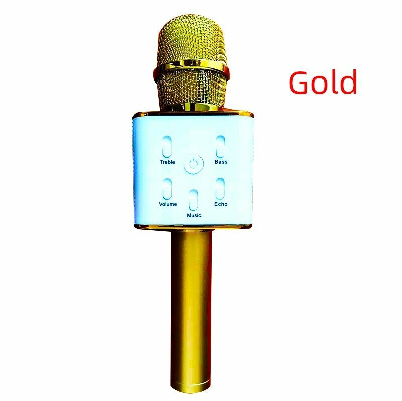 Беспроводной микрофон TuXun Q7 Bluetooth для смартфона, компактный KTV-микрофон с USB-зарядкой, золотой