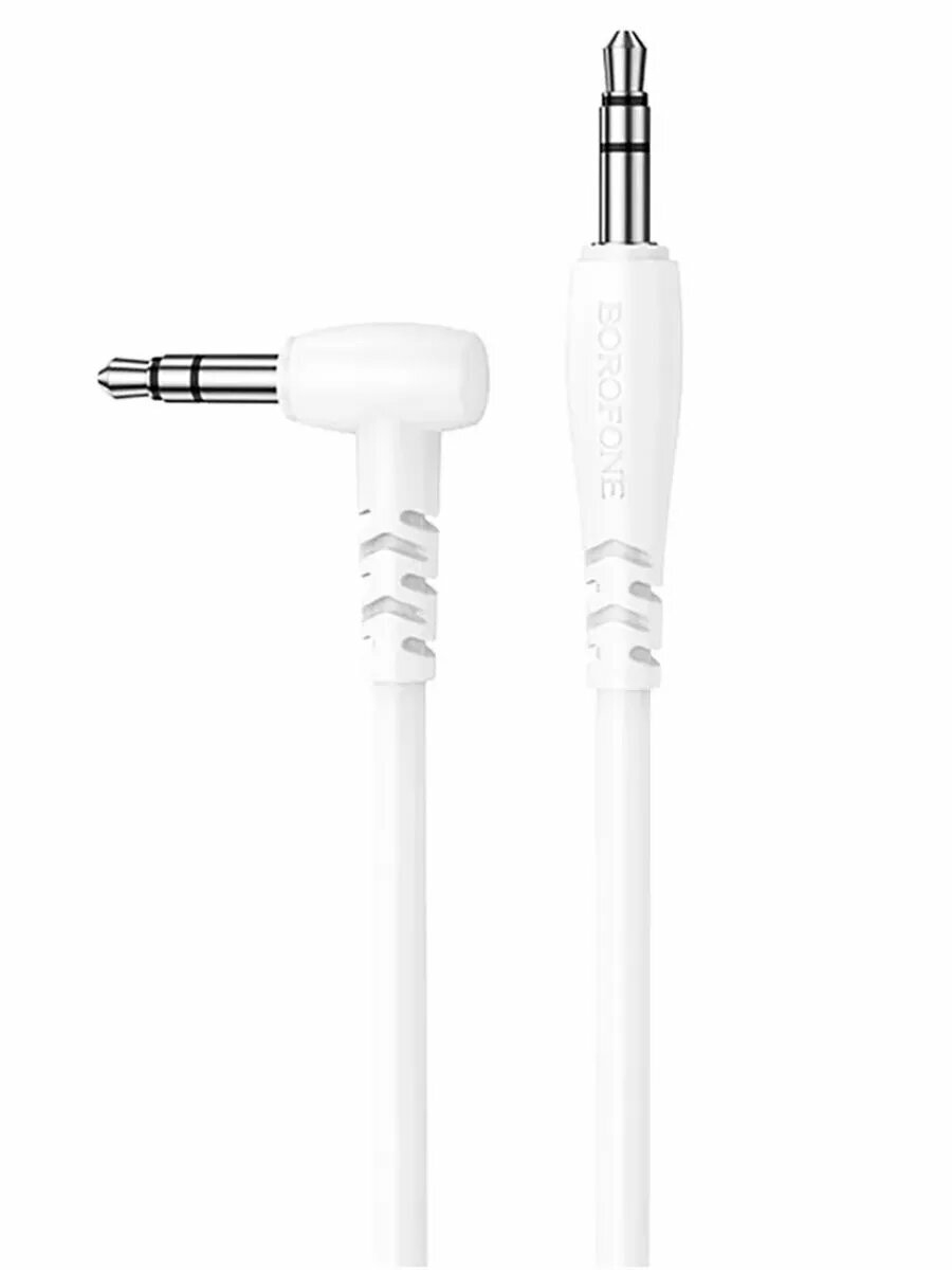 Аудиосоединитель Borofone BL10 AUX 3.5мм-3.5мм Jack, 2 метра, белый / кабель для наушников / провод аукс в машину