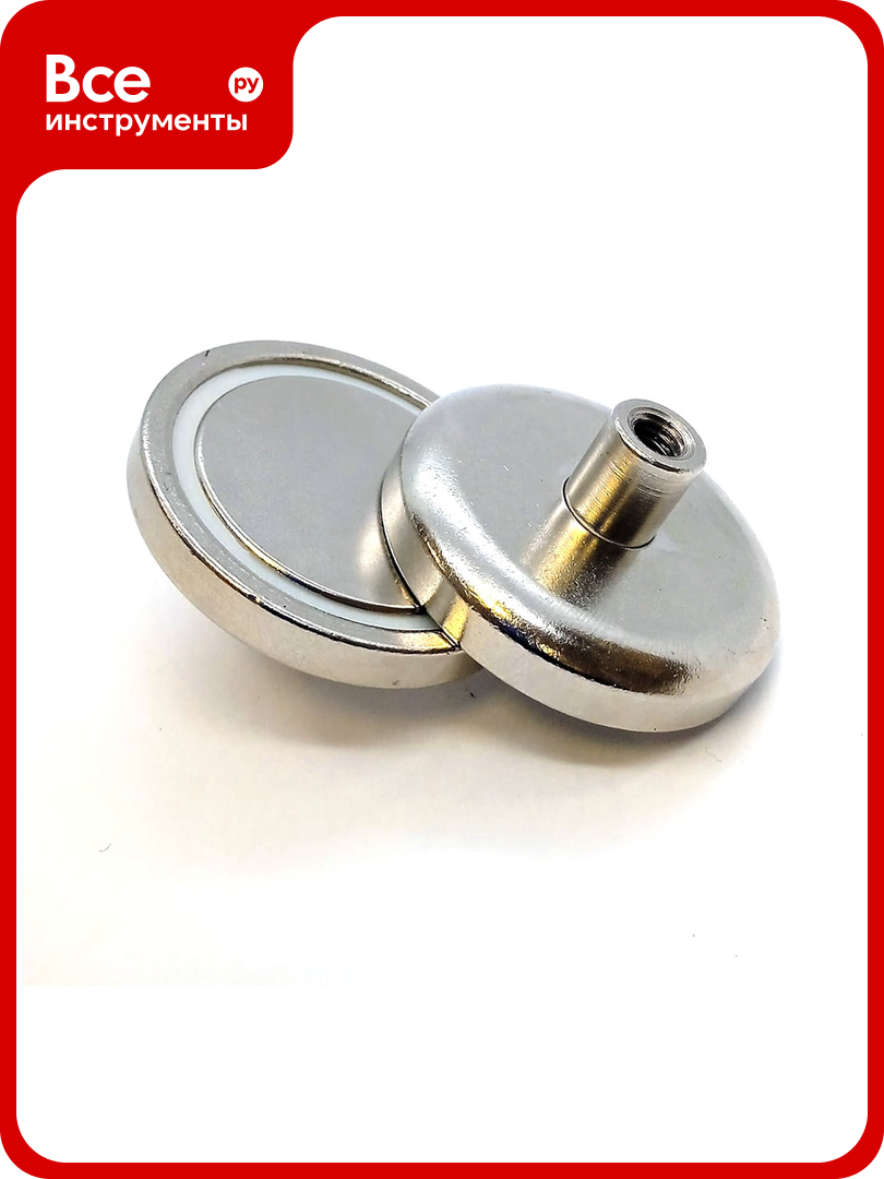 Магнитное крепление Проф-Магнит под болт, шуруп D42, сцепление 68 кг - 2 шт PMYP-D-42