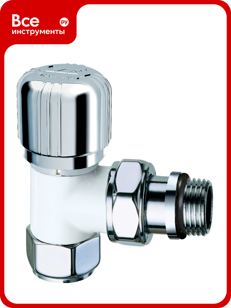 Термостатический вентиль FAR угловой Lady серебро/белая эмаль, 1/2" EPDM FL 12P профессиональный латунный корпус