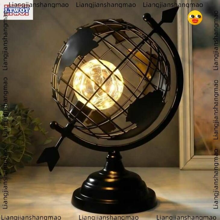 Сувенир металл свет "Глобус со стрелой" чёрный, LED 32х21х32 см / 9540285