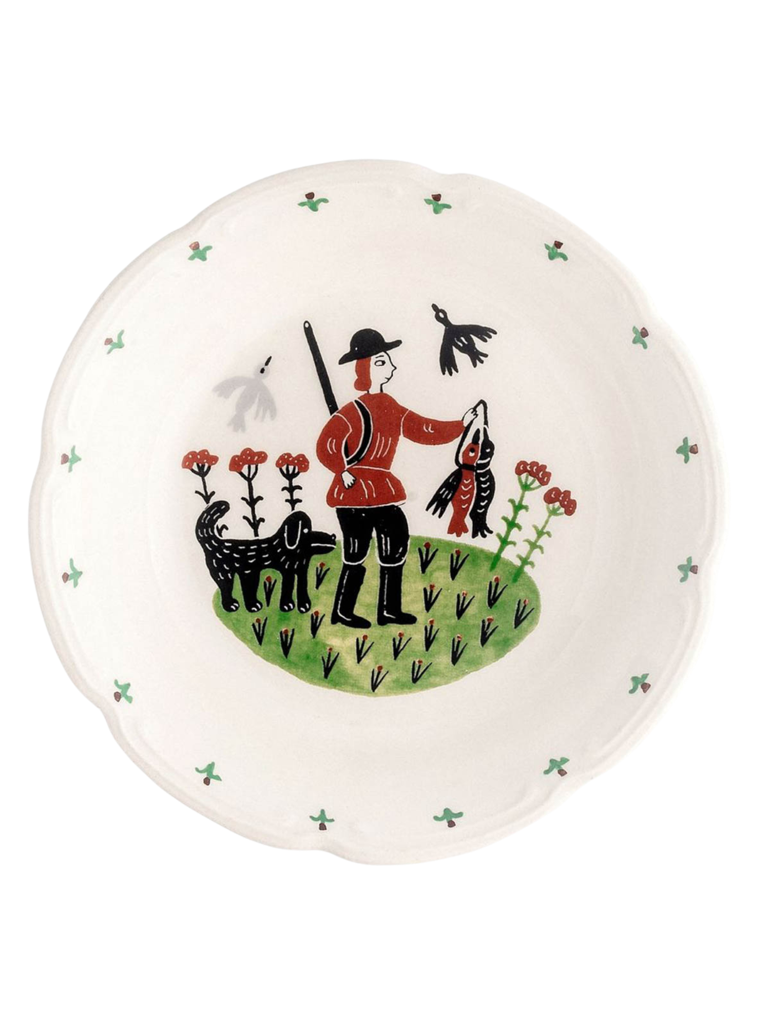 Розетка Дымов Керамика Огород Уткина Охота, 140х30 мм, керамика, с рисунком