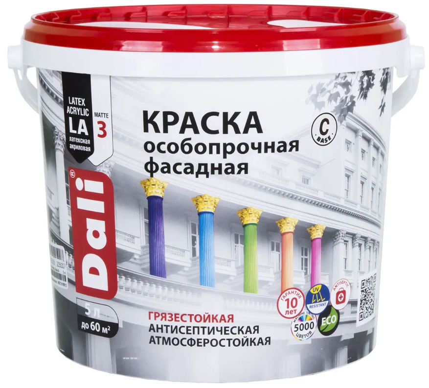 Дали краска фасадная база С прозрачная (5л)