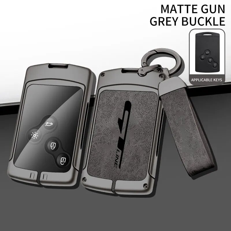 Оболочка для автомобильного ключа из цинкового сплава, оболочка для Renault Duster, Captur, Clio, Logan, Megane 1, 2, 3, Koleos, Scenic, для Renault GT line, оболочка для ключей Gun Gray