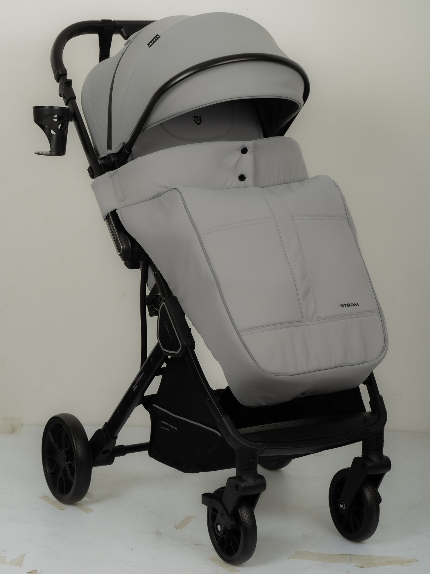 Коляска прогулочная детская Jovola Storm, с перекидной ручкой, светло-серый