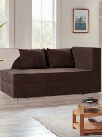 Диван-кровать Софа "Малыш", Еврокнижка (Выкатной) темно-коричневый велюр Кабрио правый угол