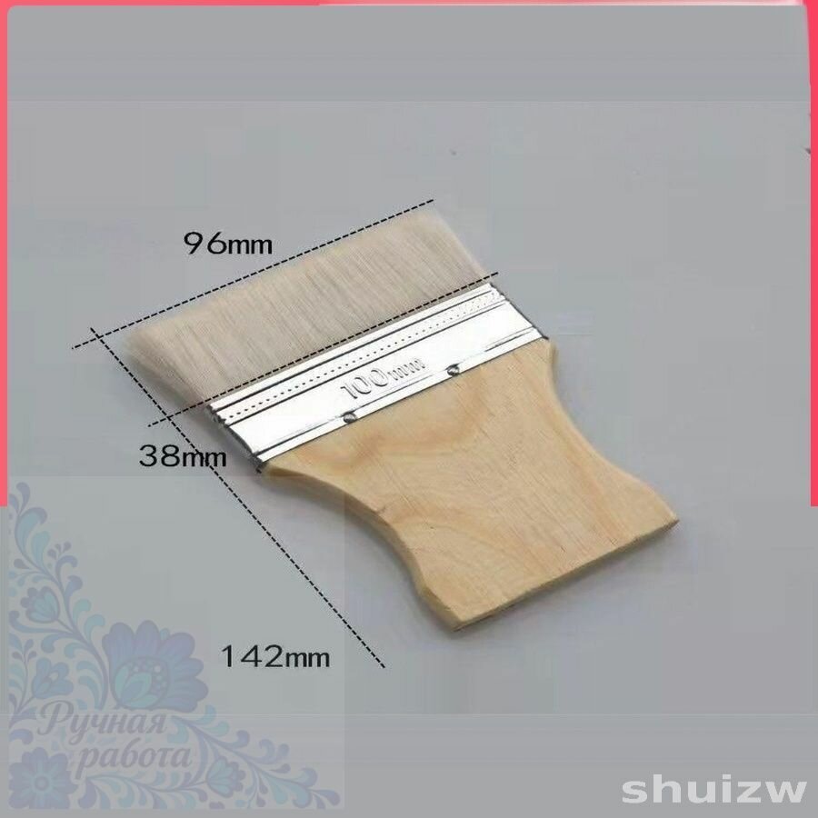 Кисть малярная для декоративных работ, для создания фактурного рисунка 100мм светлый смешанный ворс (декоративная штукатурка, краска с эффектом песка, техника с эффектом ткани)