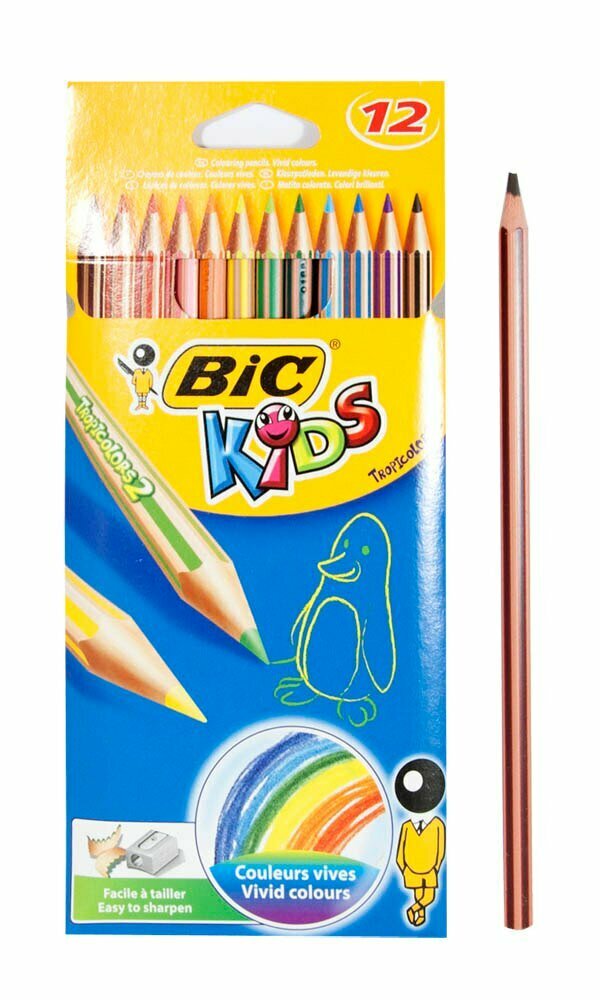 Карандаши цветные Bic, TropiColors, 12 цветов