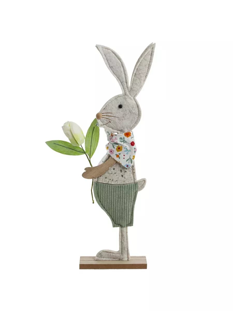 Фигурка декоративная Remecoclub Заяц, деревянная, 37x11x5 см