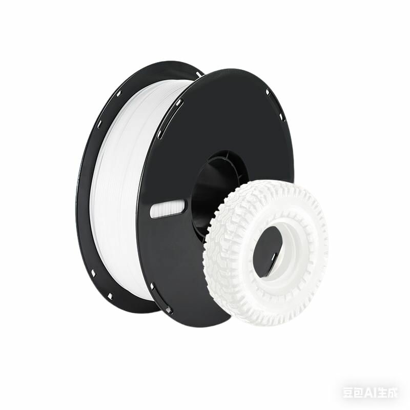 TPU 95A 250г гибкий катушки бел(Filament Пруток), Материал tpu для FDM 3d принтеров, диаметр 1,75 мм, высококачественный пластиковый материал