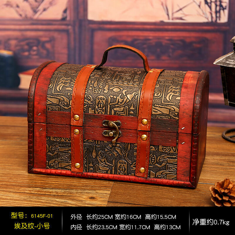 2026 Горячая распродажа от производителя: ретро маленький сундук с сокровищами, деревянная коробка для хранения, органайзер, демонстрационная коробка, бестселлер