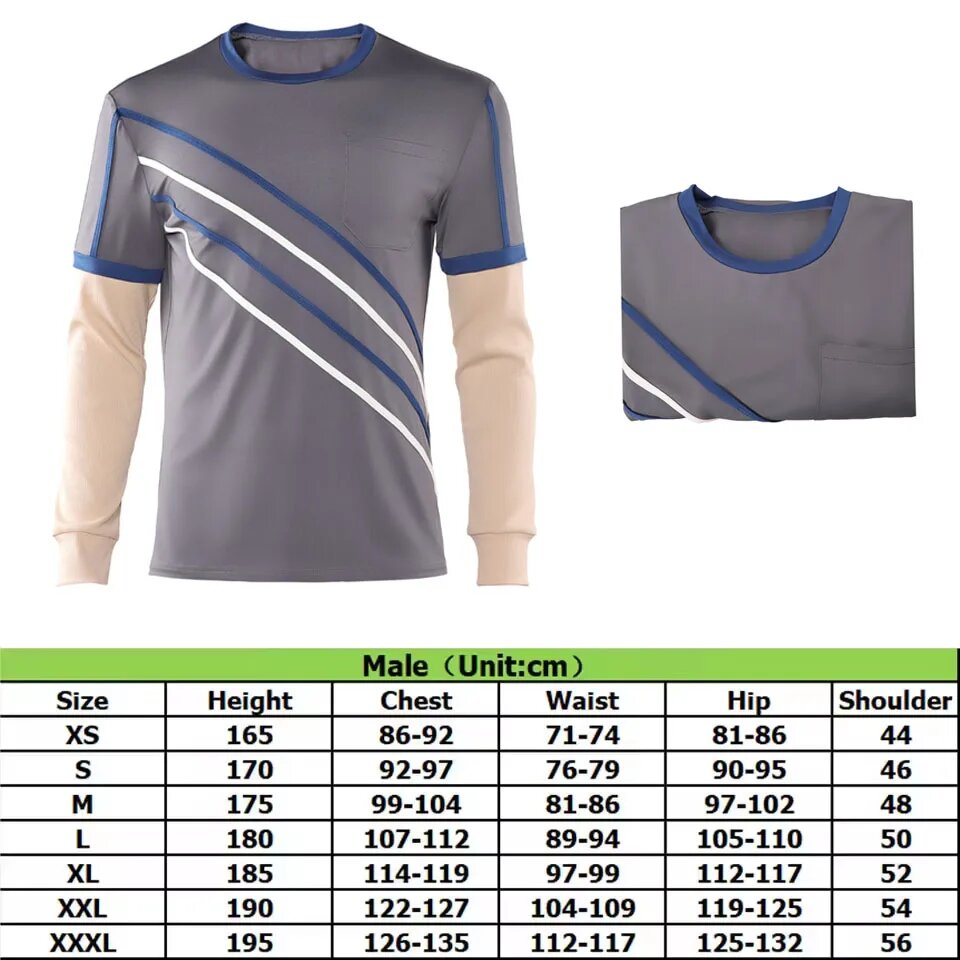 Костюм Уилла Байера из сериала ST 5, серый-синий хлопковый топ XXL