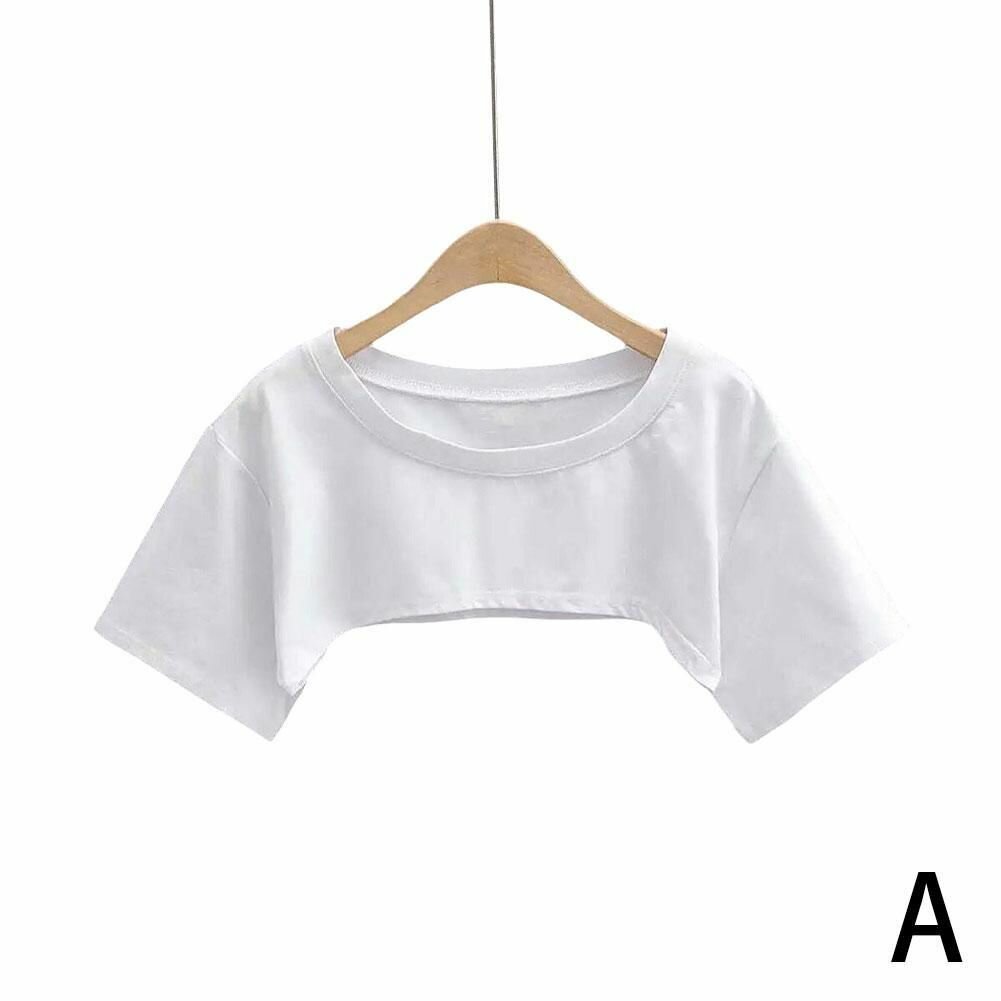 Однотонная футболка с короткими рукавами в корейском стиле