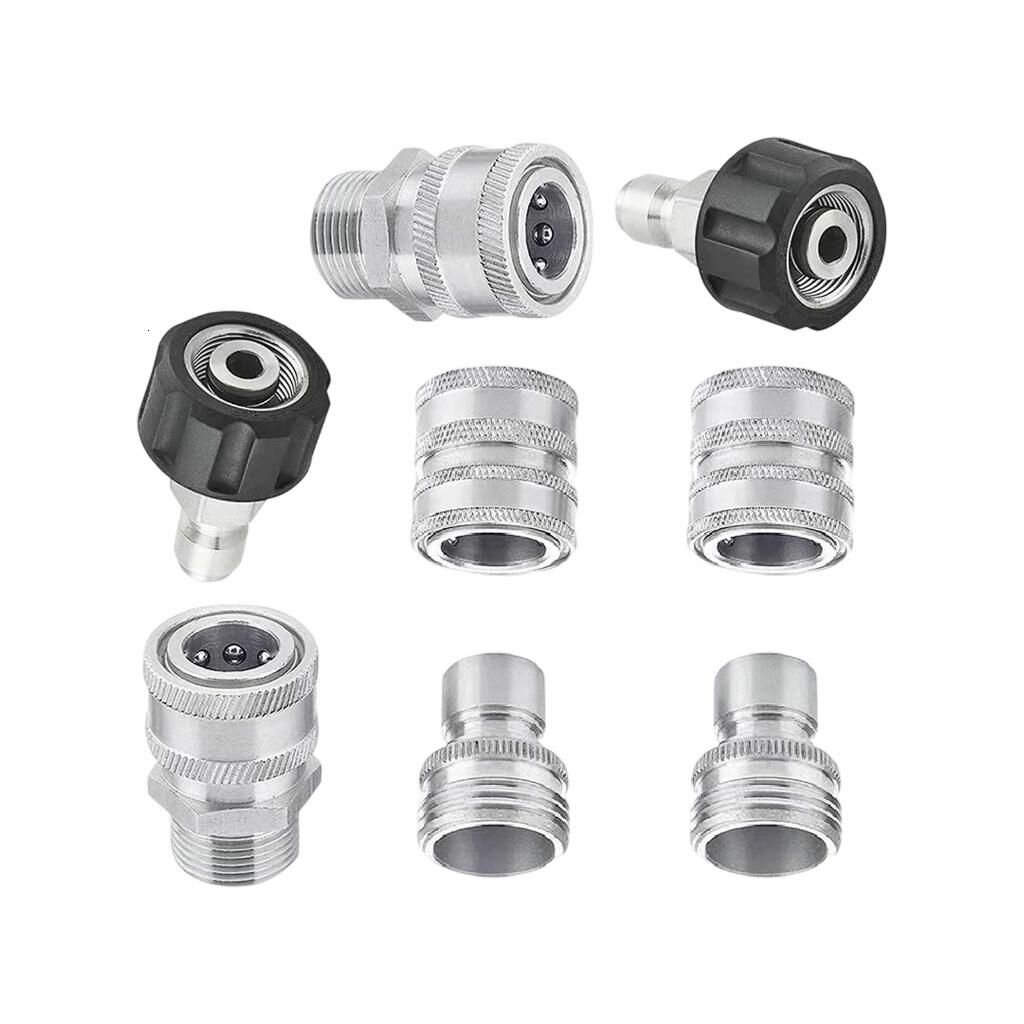 Комплект быстросъемных медных соединений для водопроводных труб, аксессуары для мойки высокого давления, водяной пистолет-набор из восьми частей из нержавеющей стали