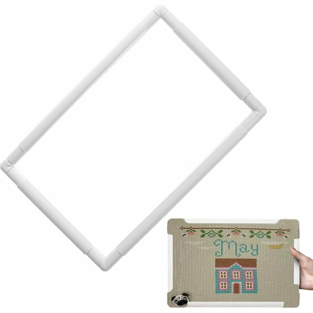 Пластиковая рамка для вышивки, белого цвета, 43.1*27.9 см