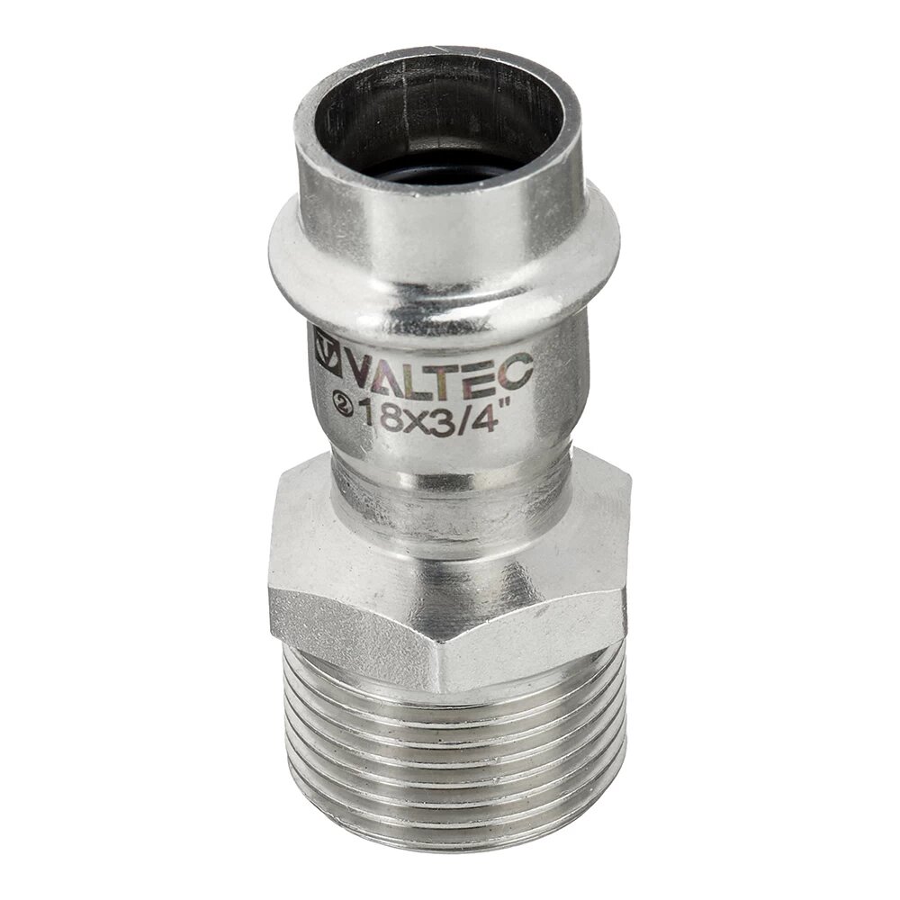 Соединитель Valtec (VTi.901. I.001805) 18 мм х 3/4 НР(ш) нержавеющая сталь Valtec VTi.901. I.001805