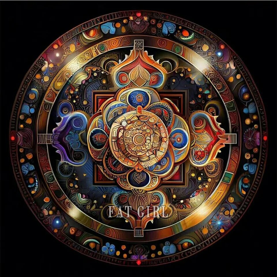 Алмазная живопись Мандала цветок полный комплект 20x20cm square, xl1493