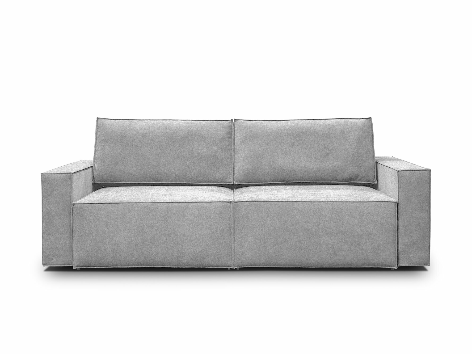 Диван прямой раскладной "Росмебель Лофт", еврокнижка, модульный, с ящиком, размер 2,45х1х0,95, светло-серый