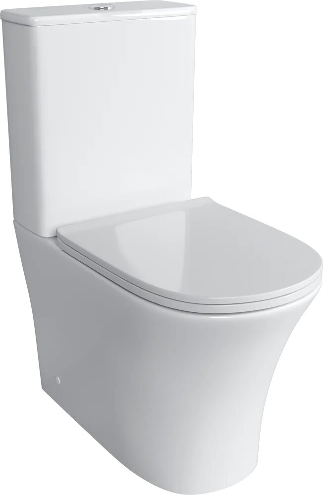 Унитаз-компакт напольный Grossman Classic GR-4466S с микролифтом, безободковый, антивсплеск, фаянсовый, белый, глянцевый, овальный, с нижним подводом, сиденье для унитаза в комплекте