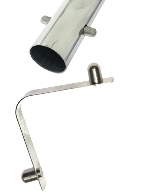 Пружинная V-образная кнопка-фиксатор из нержавеющей стали для труб 22-28 мм с двумя литыми кнопками D6x9 мм (1 шт.)