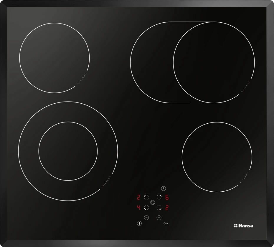 Электрическая варочная панель Hansa BHC66706, 4 конфорки, черный