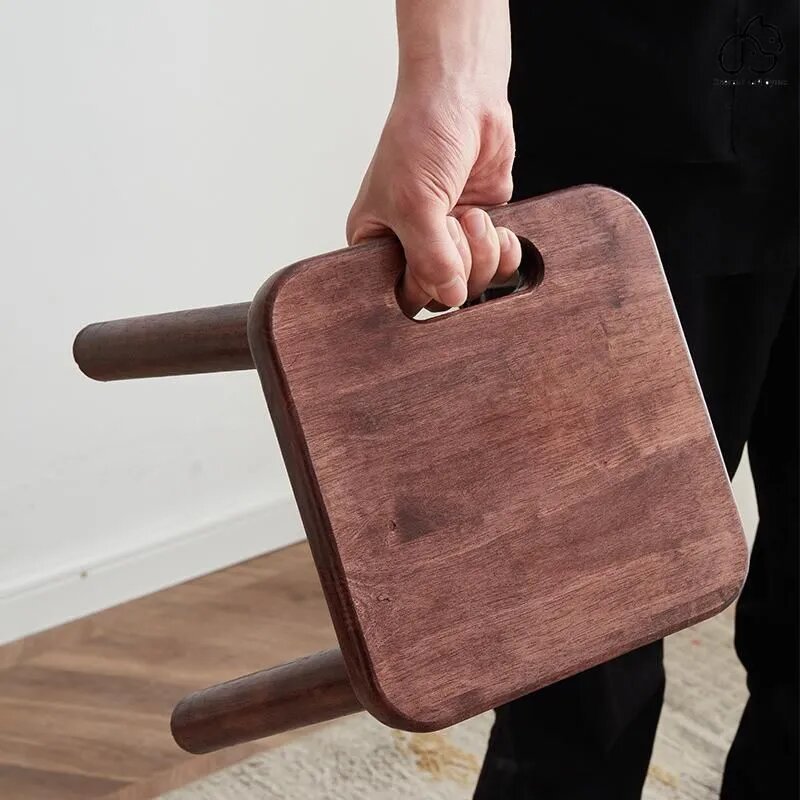 Табурет из орехового дерева, 1 шт, для дома, коричневый, 24x25x24 см