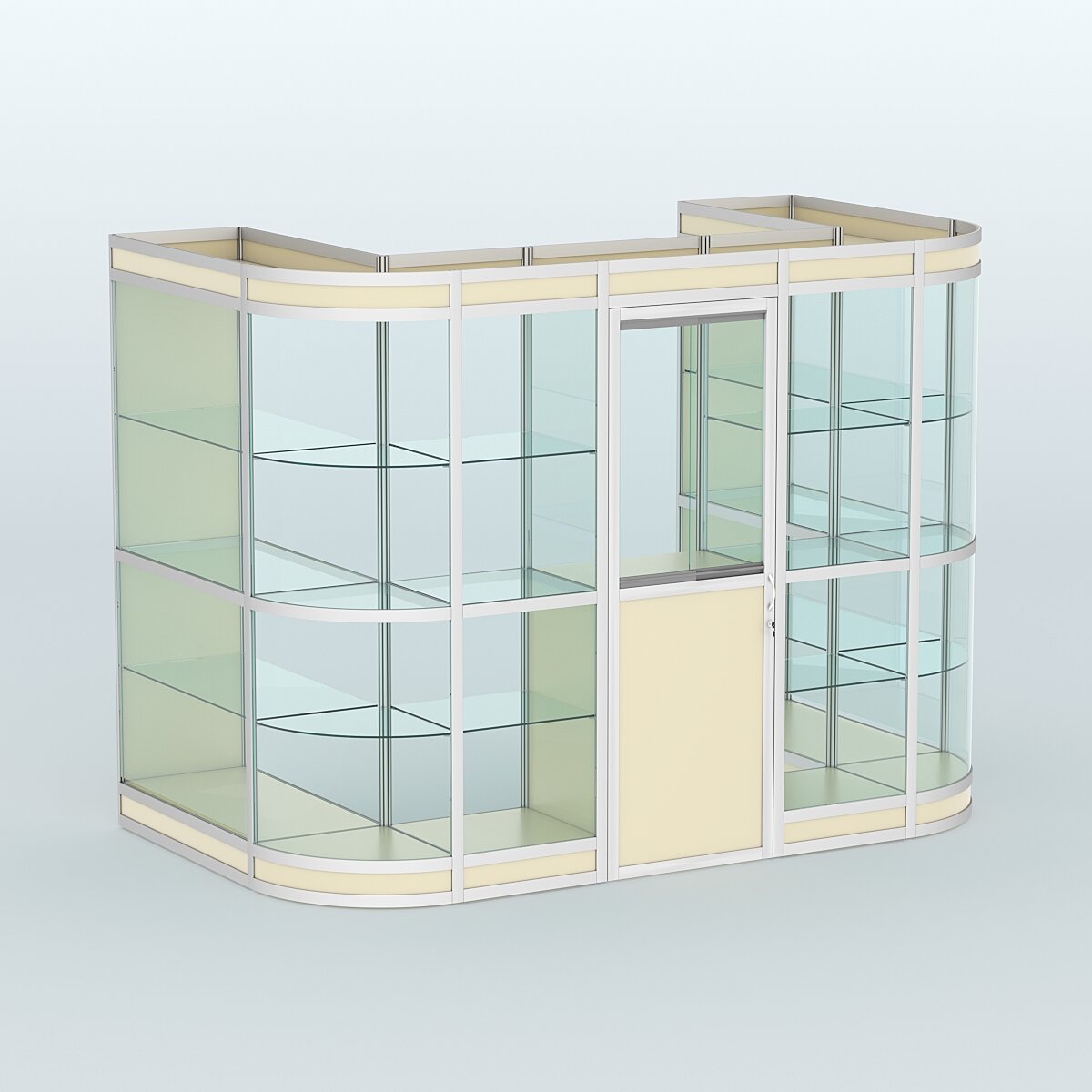 Павильон из профиля пристенный №4в (4,05 кв. м), Крем Вайс