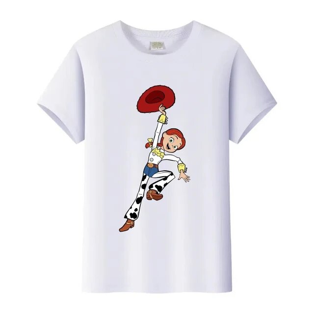 Милая детская футболка с рисунком из мультфильма «История игрушек» от Disney, женская футболка с коротким рукавом, мужская футболка, семейная футболка для девочек, женская футболка.
