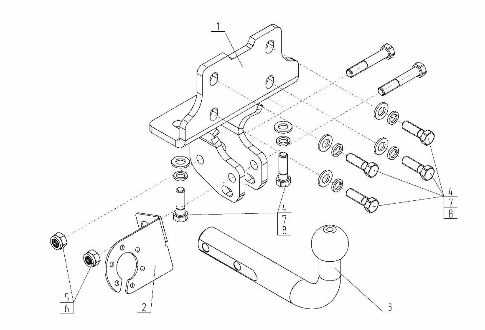 Фаркоп для Toyota Land Cruiser Prado, Lexus GX 2003-2023 Тип шара: A. Нагрузки: 1500/75 кг, TY 42
