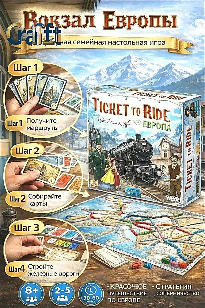 Настольная игра Ticket to Ride Европа 3-е издание