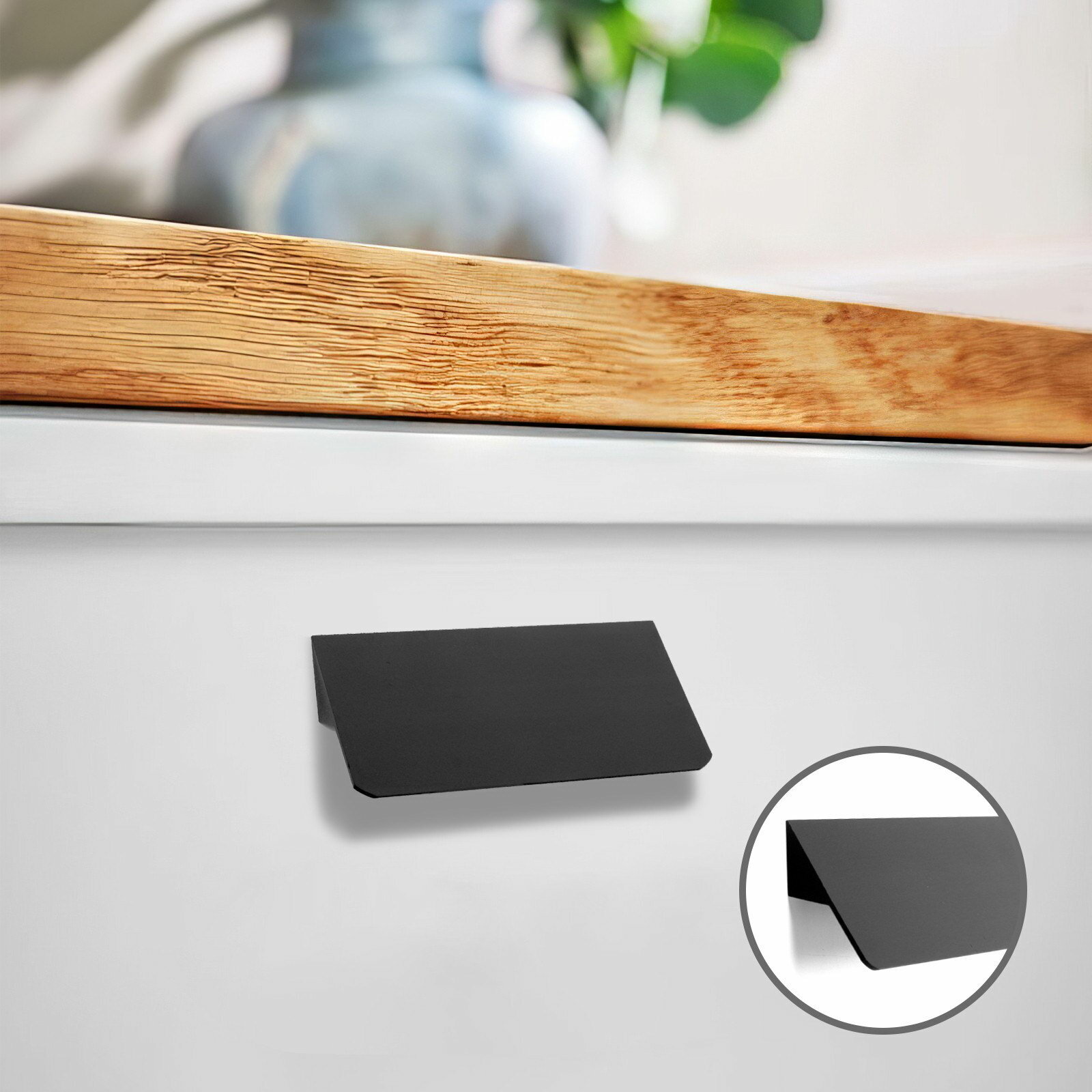 Ручка-скоба RSC031, м/о 64 мм, цвет черный, форма: г-образная