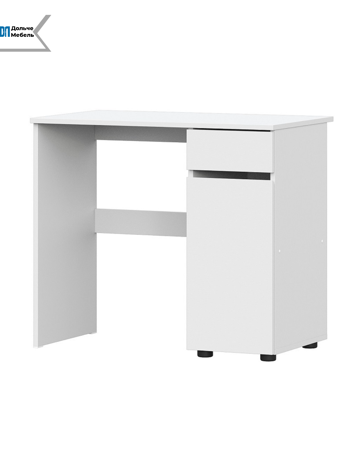 Стол письменный Токио 86 см, белый, с ящиками, компьютерный стол для школьника и дома