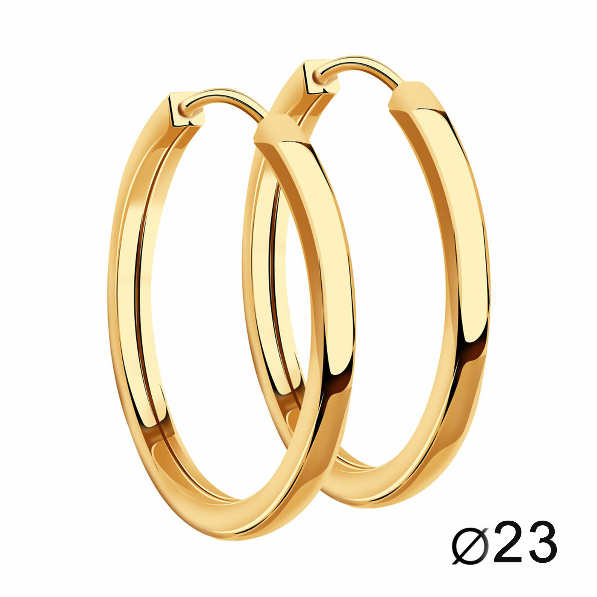 Серьги конго, красное золото, 585 проба