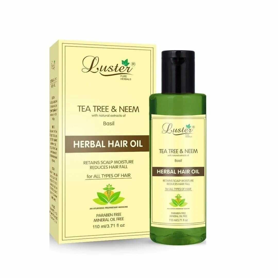 LUSTER Tea Tree & Neem Herbal Hair Oil Увлажняющее масло для волос с чайным деревом и нимом 110мл