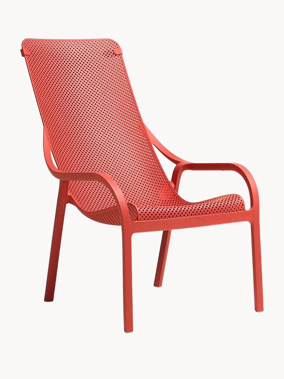 Садовое кресло NARDI NET LOUNGE (Нэт Лаундж) для улицы, пластиковое, цвет коралловый