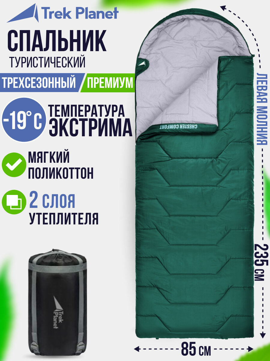 Кемпинговый спальник-одеяло Trek Planet Chester Comfort для кемпинга весной и осенью