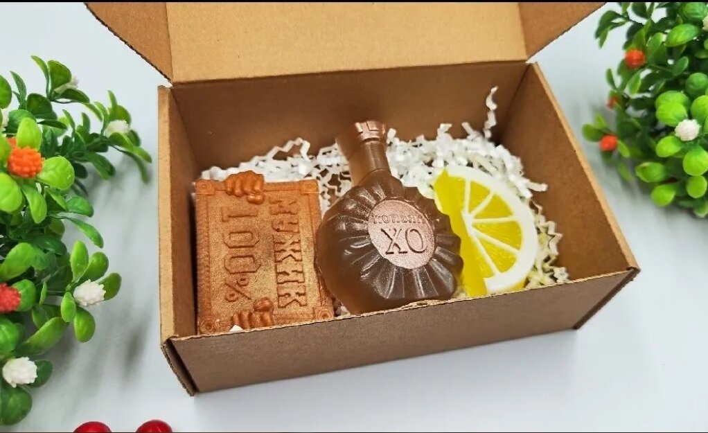 Набор мужской подарочный 100% мужик/ подарок мужчине /Подарочный набор для мужчин/ мужа/брата/ начальника 100% натуральное. Подарочный набор к 23 февраля/ дню рождения/ мыло ручной работы для мужчин/ набор мыла 23 февраля/ набор подарочный оригинальный