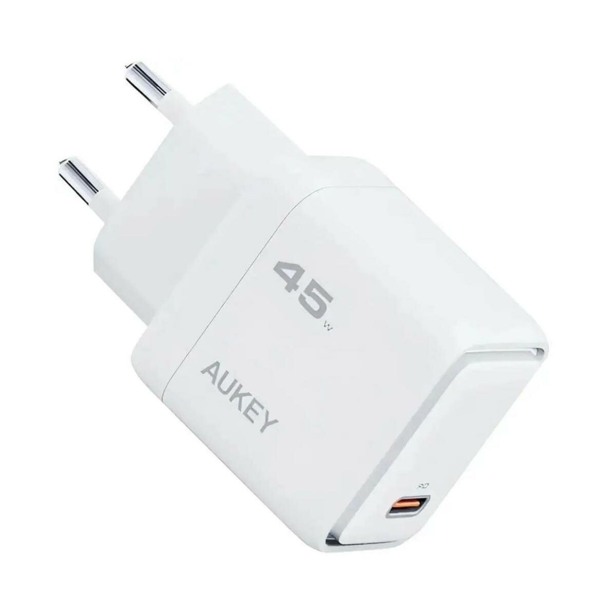 Зарядные устройства для мобильной электроники Aukey Сетевое зарядное устройство Aukey 45W Type-C PD (Comet) (AWC-PA-C2W) Белый