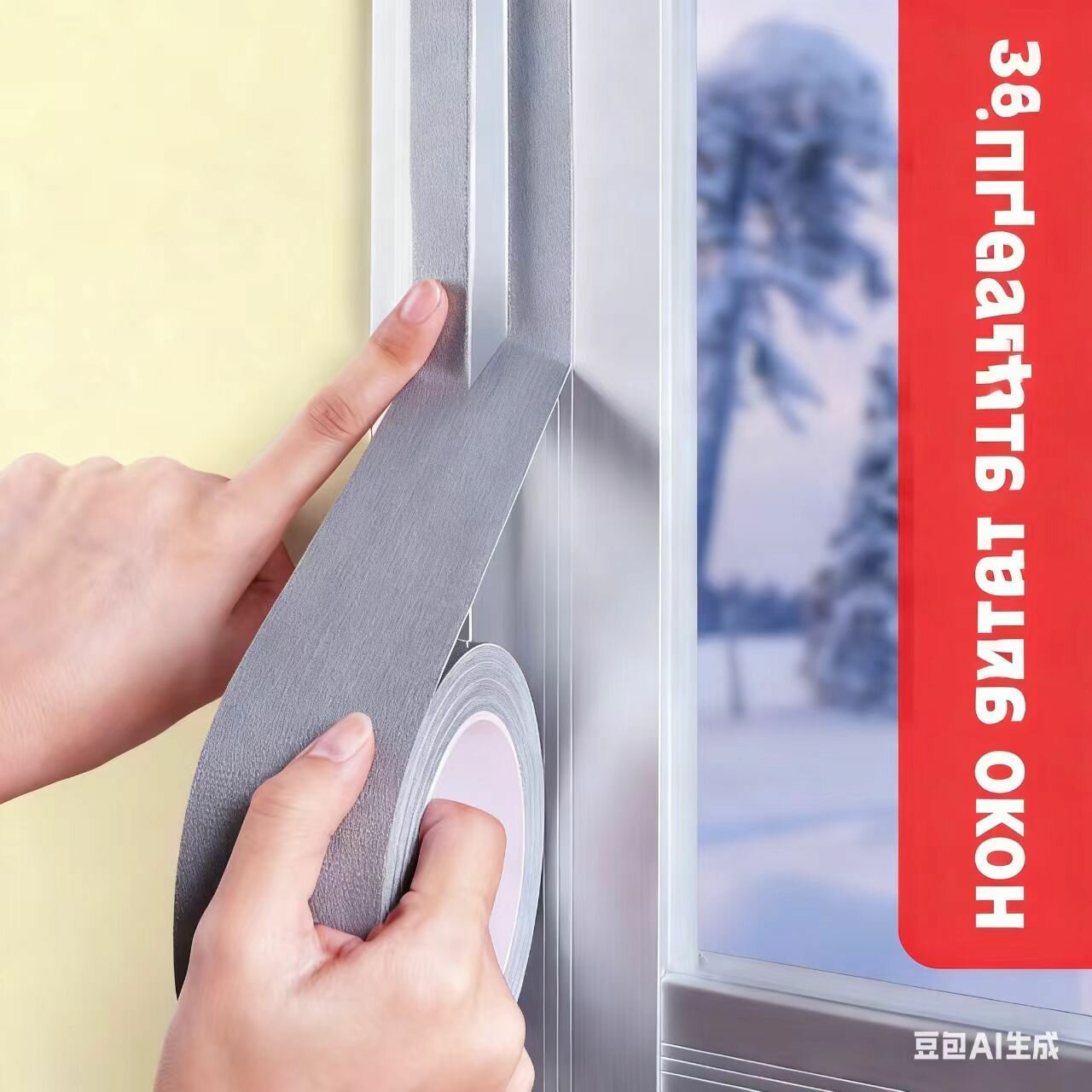 Ветрозащитная лента для дверей и окон, лента для герметизации окон серый 5cm*10m