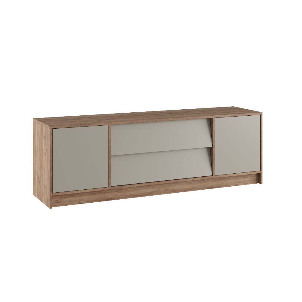 Тумба под ТВ широкая, "2 Ева", кашемир/табачный