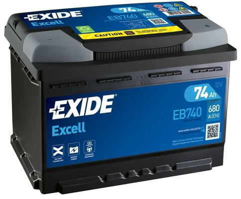 Аккумулятор автомобильный Exide Excell EB 740 6СТ-74 обр. 278x175x190